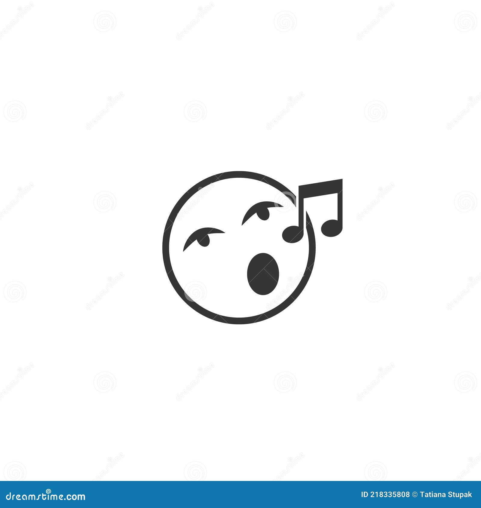 Singing or Whistling Emoticon, Smile Face Icon Vector Design Stock ...