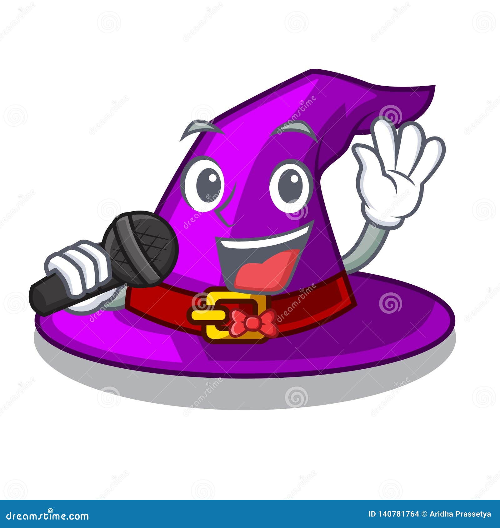 Singing Witch Hat Isolated with the Mascot Stock Vector - Illustration ...