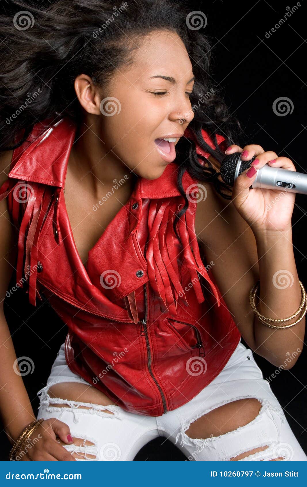 Singing Woman stock image. Image of teens, african, cheerful - 10260797