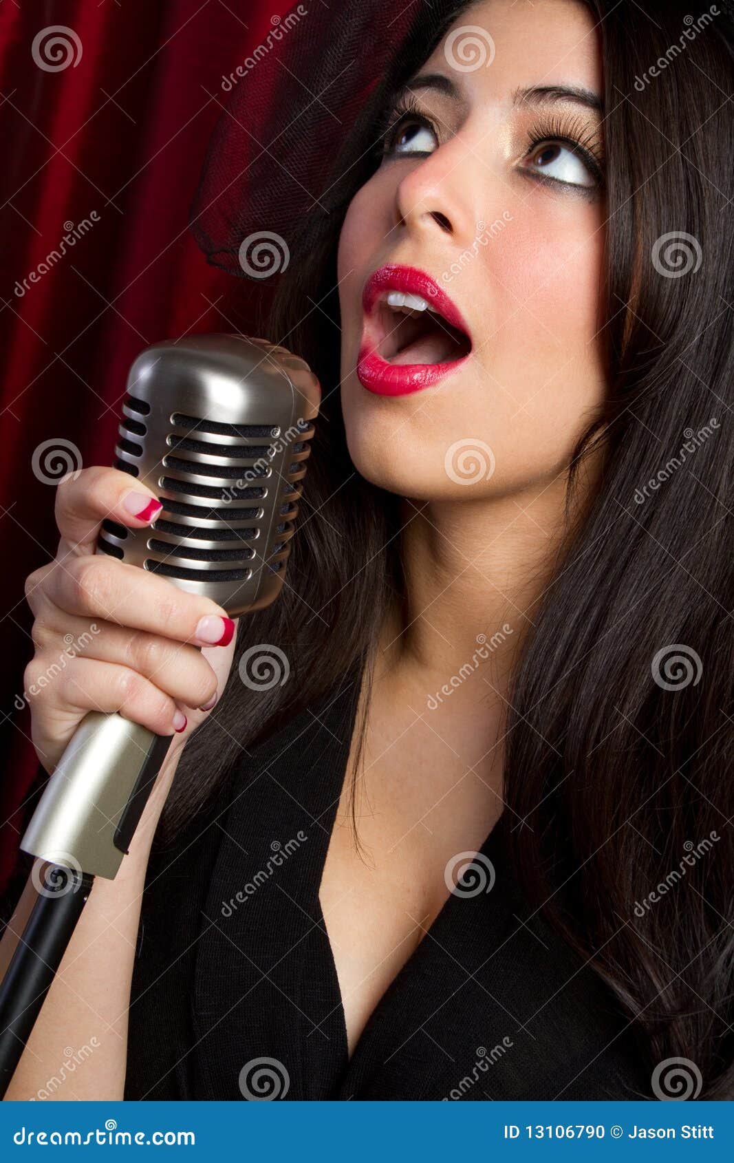 Singing Woman stock photo. Image of people, curtains - 13106790
