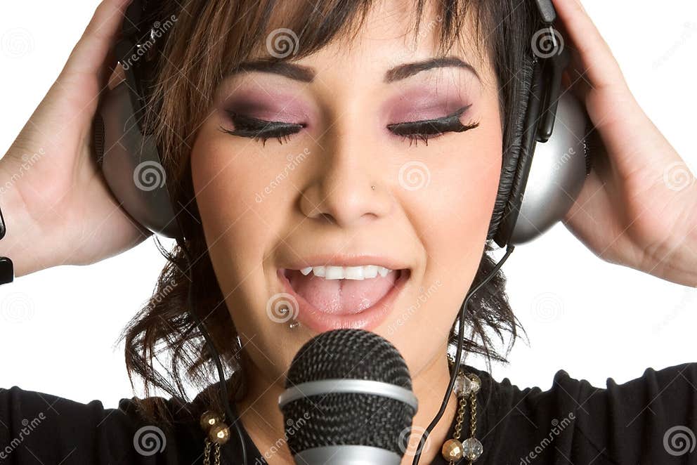 Singing Woman stock image. Image of recording, young, beautiful - 3454183