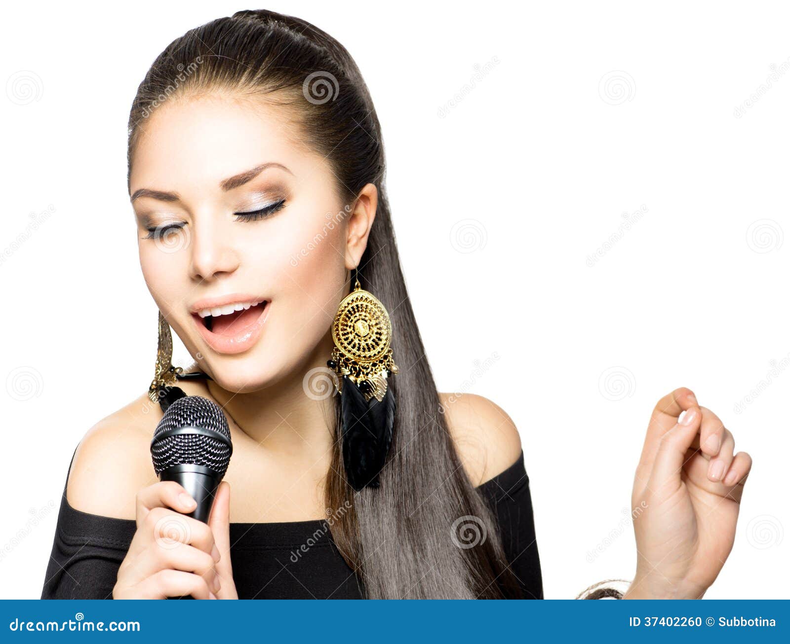 Singing Woman stock photo. Image of disco, karaoke, jazz - 37402260