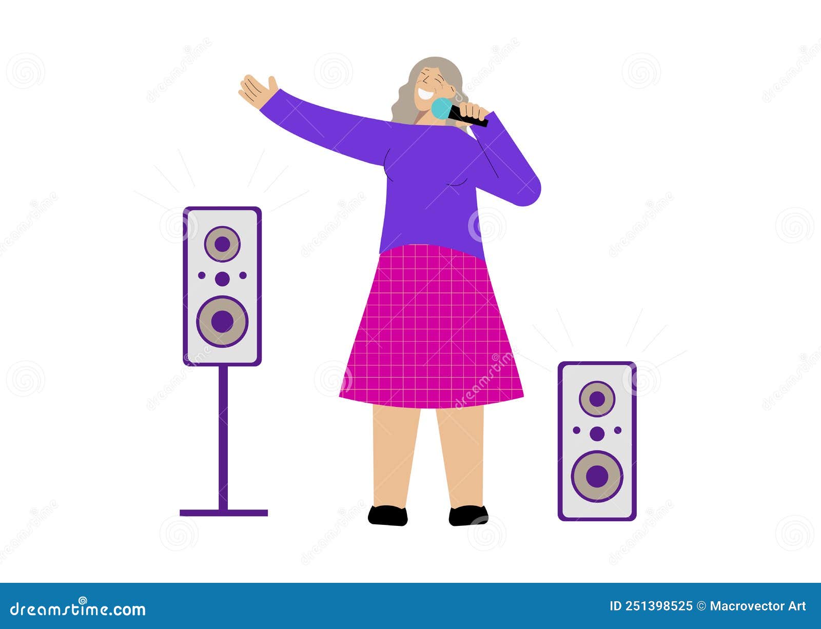 Singing Woman Composition stock vector. Illustration of concept - 251398525