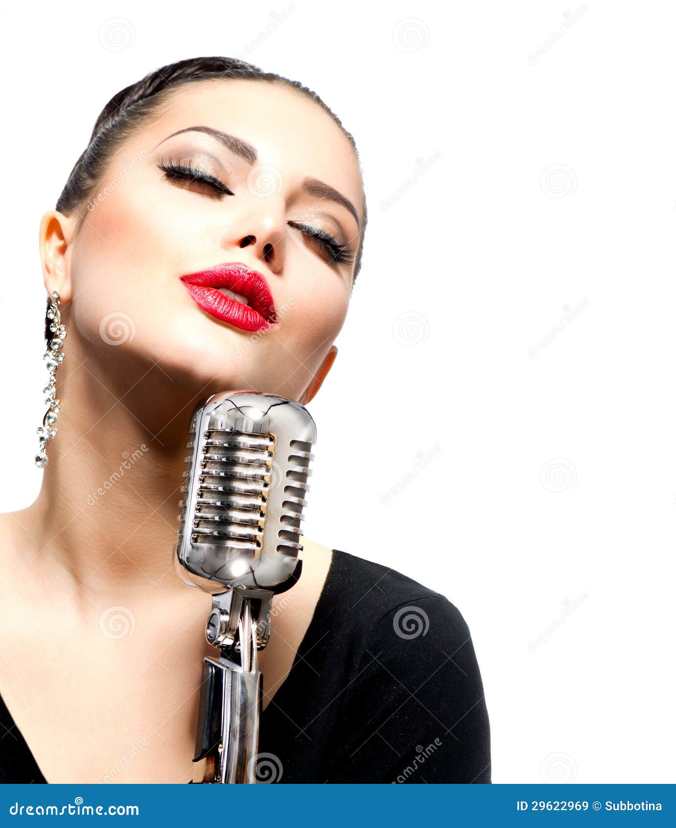 Singing Woman Silhouette With Smoke Background On The Stage. Royalty ...