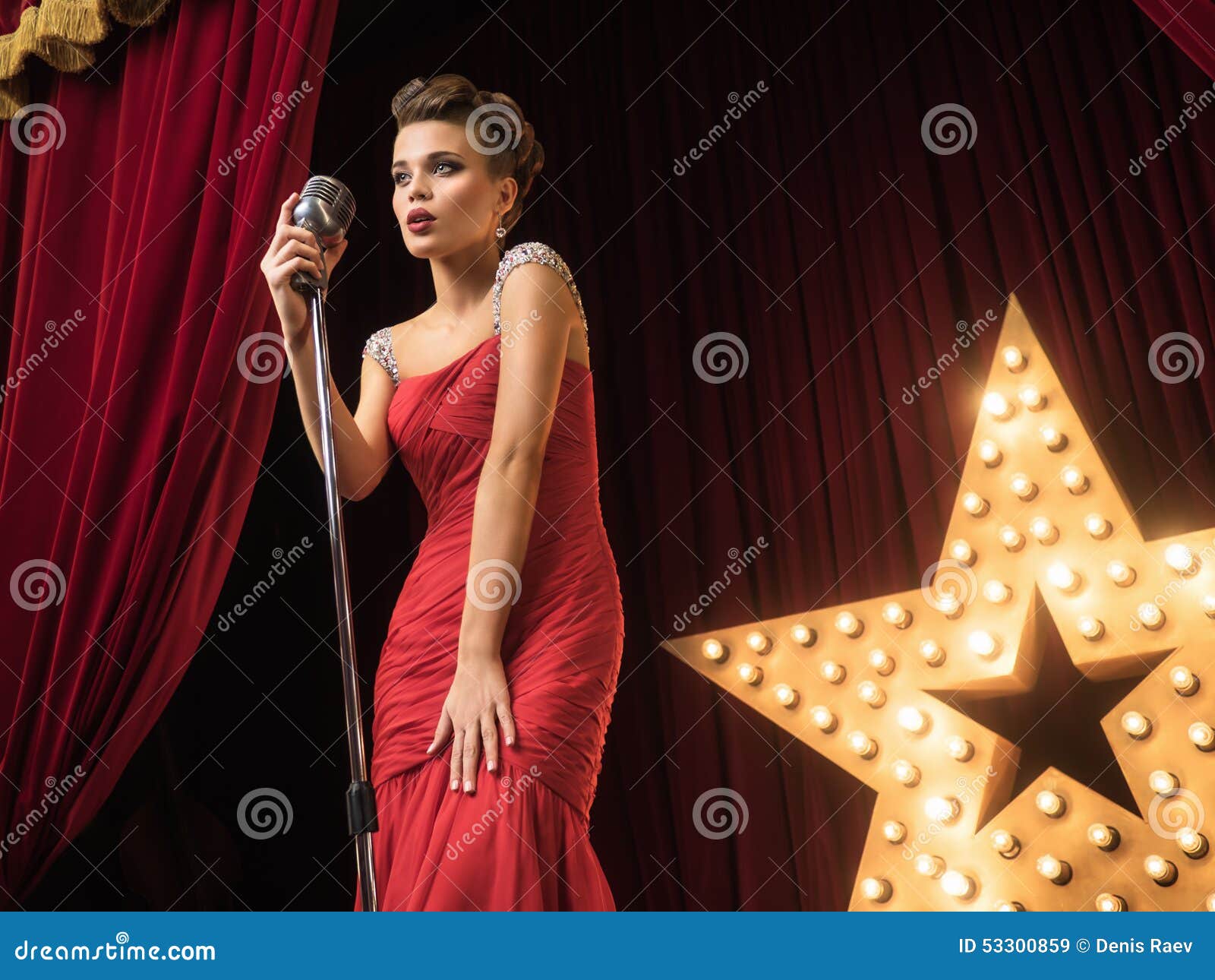 Singing woman stock image. Image of girl, arts, adults - 53300859