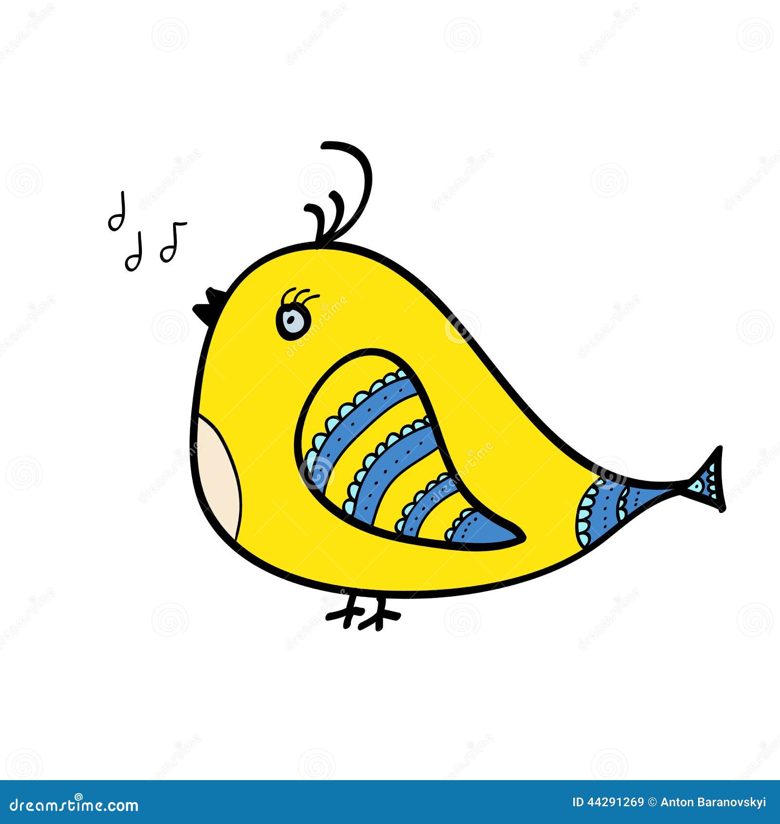 Singing yellow birds stock illustration. Illustration of clef - 44291269