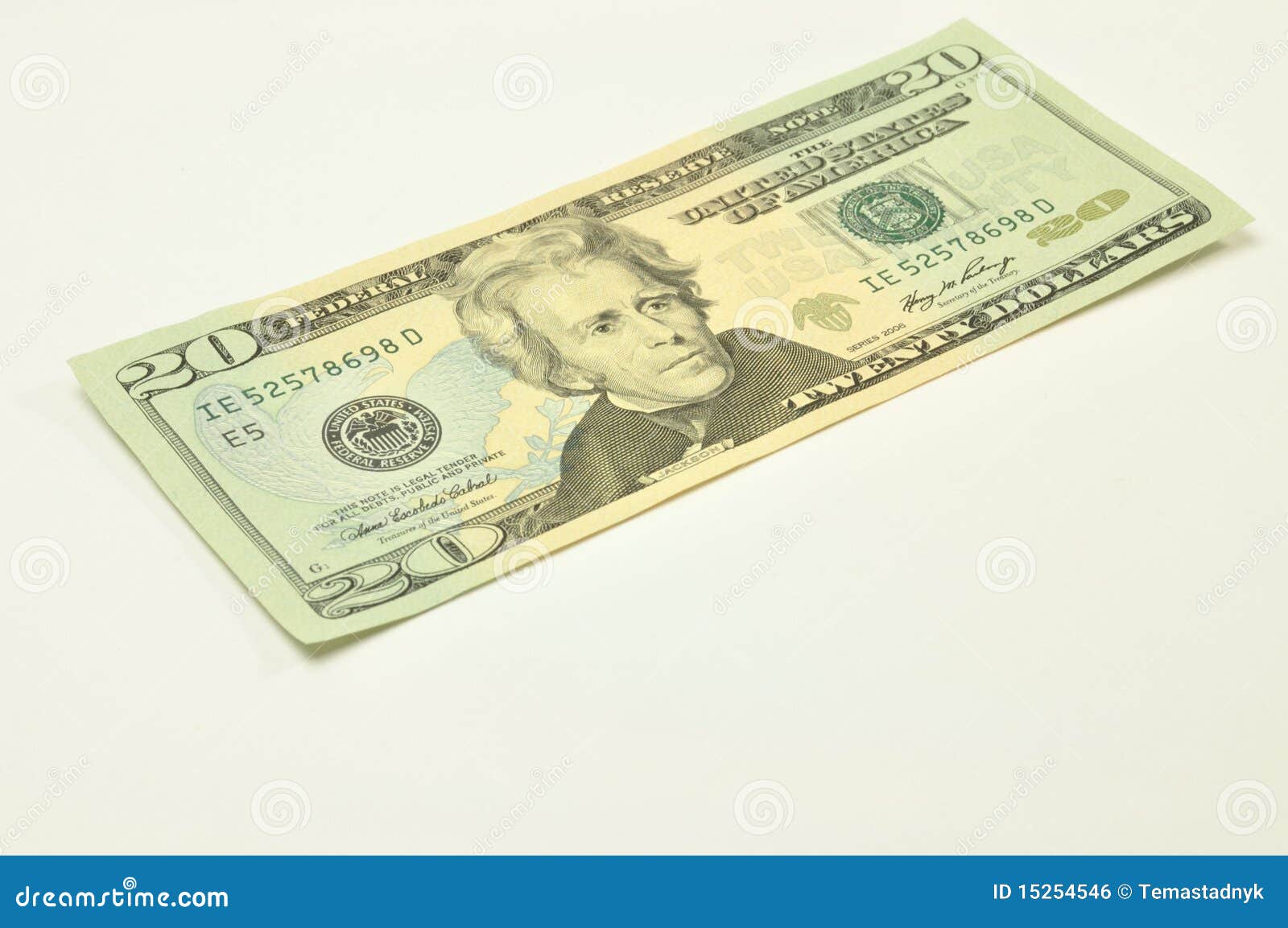 Single $20 USD bill stock photo. Image of green, capital - 15254546