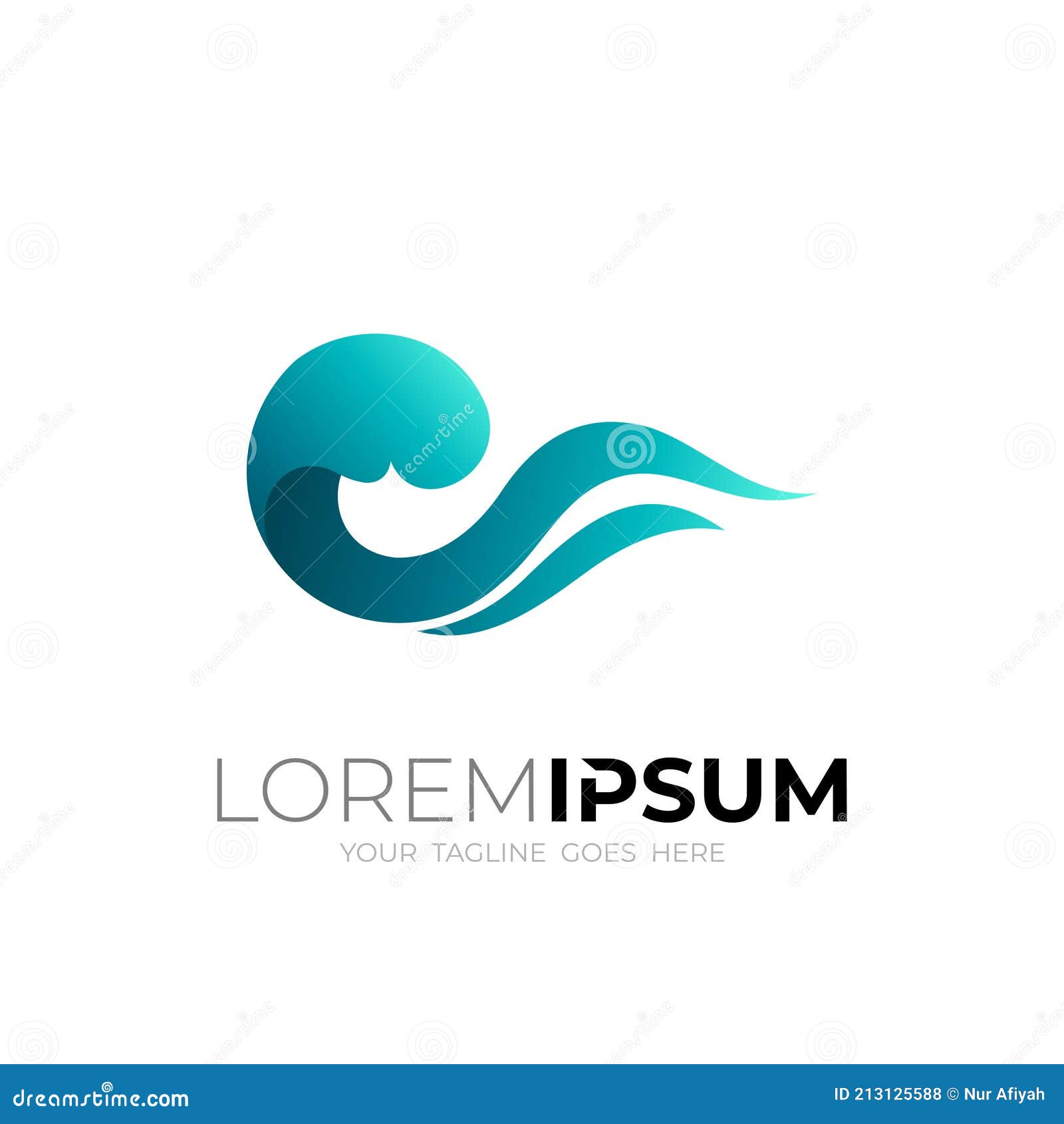 Simple Wave Logo Design Illustration, Blue Wave Stock Vector ...