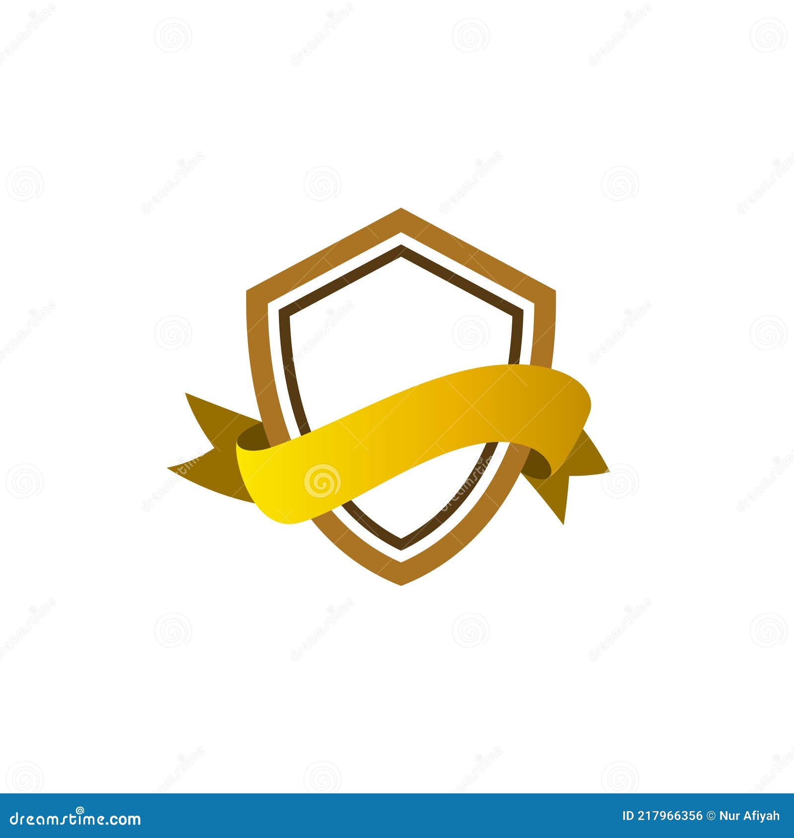 Abstract Shield Logo with Simple Design, Gold Color Stock Vector ...