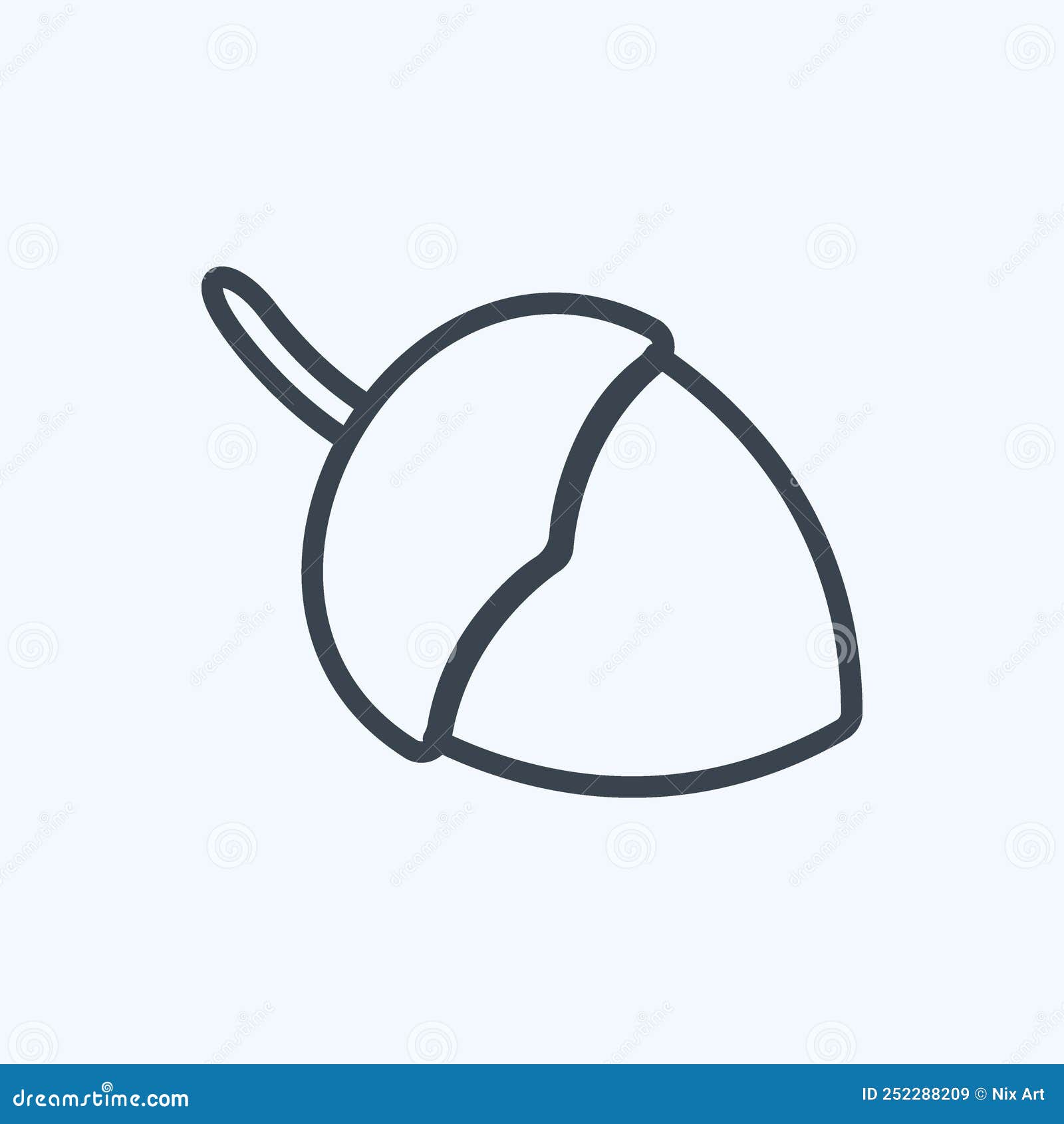 Single Acorn Icon in Trendy Line Style Isolated on Soft Blue Background ...