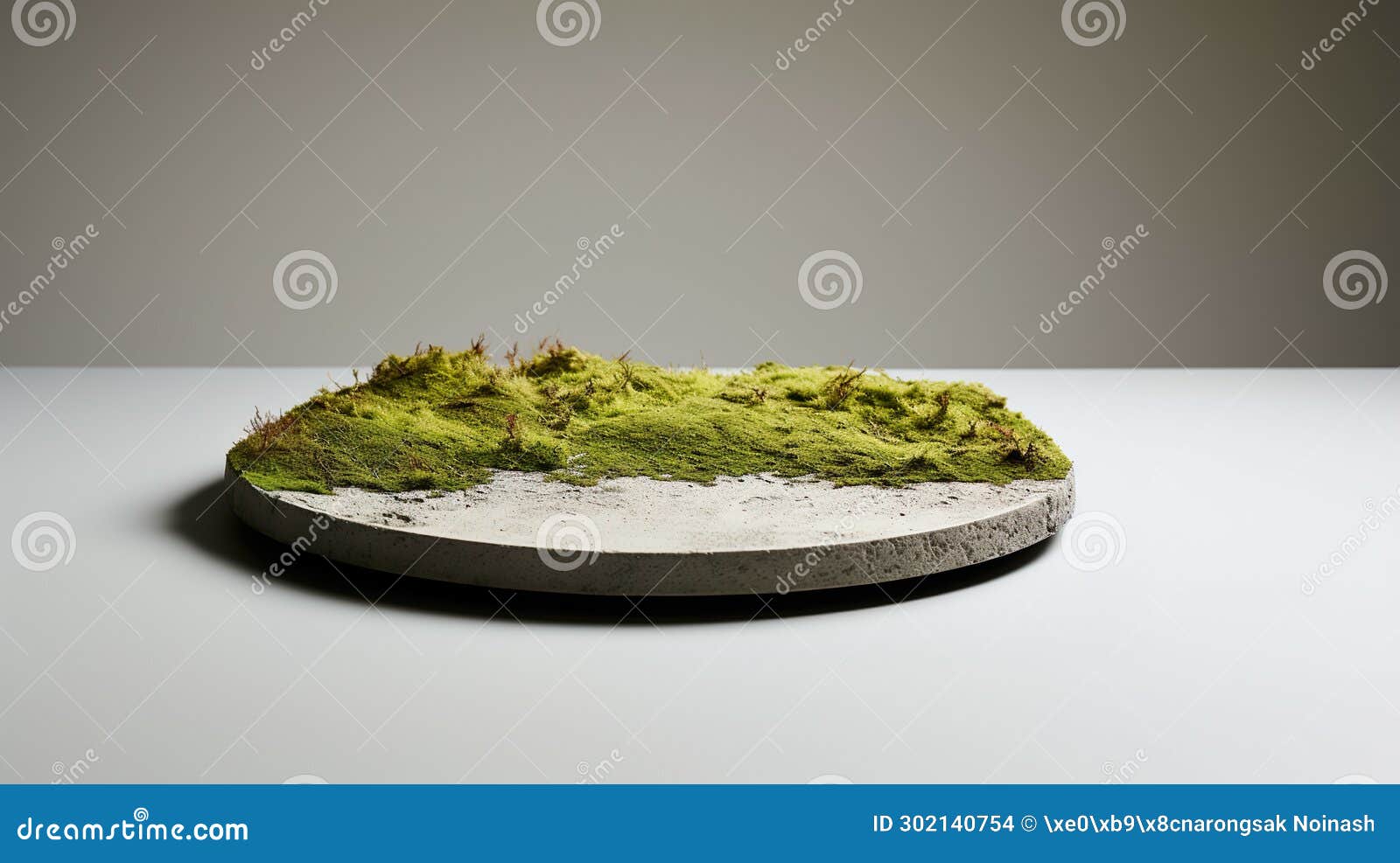 A Single Aerated Concrete Plate with Moss, Generative AI Stock ...