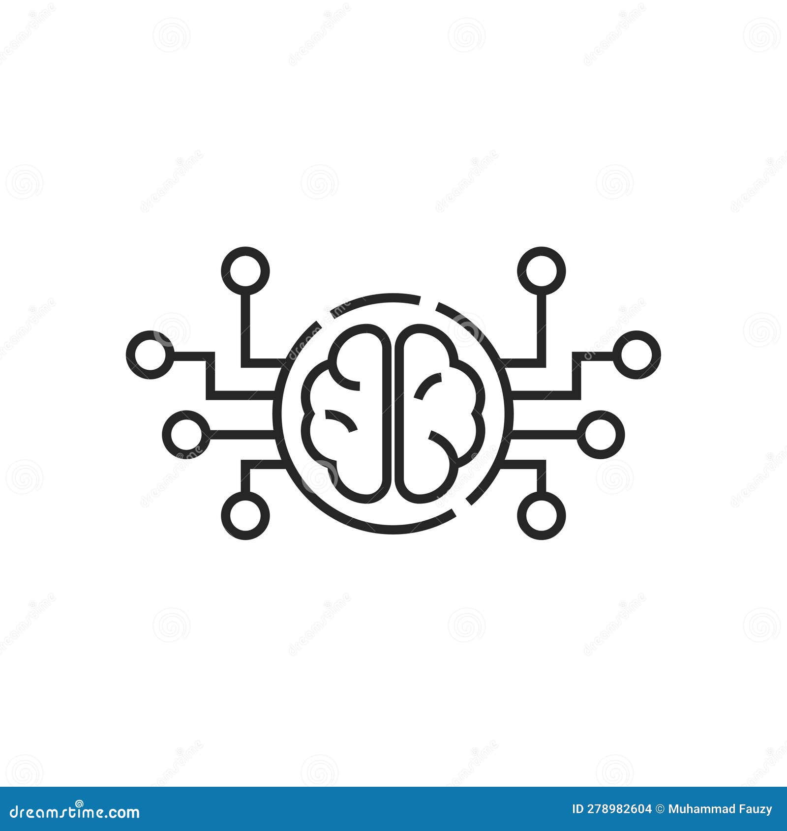 Single Ai Icon in Line Style Stock Vector - Illustration of mind, smart ...
