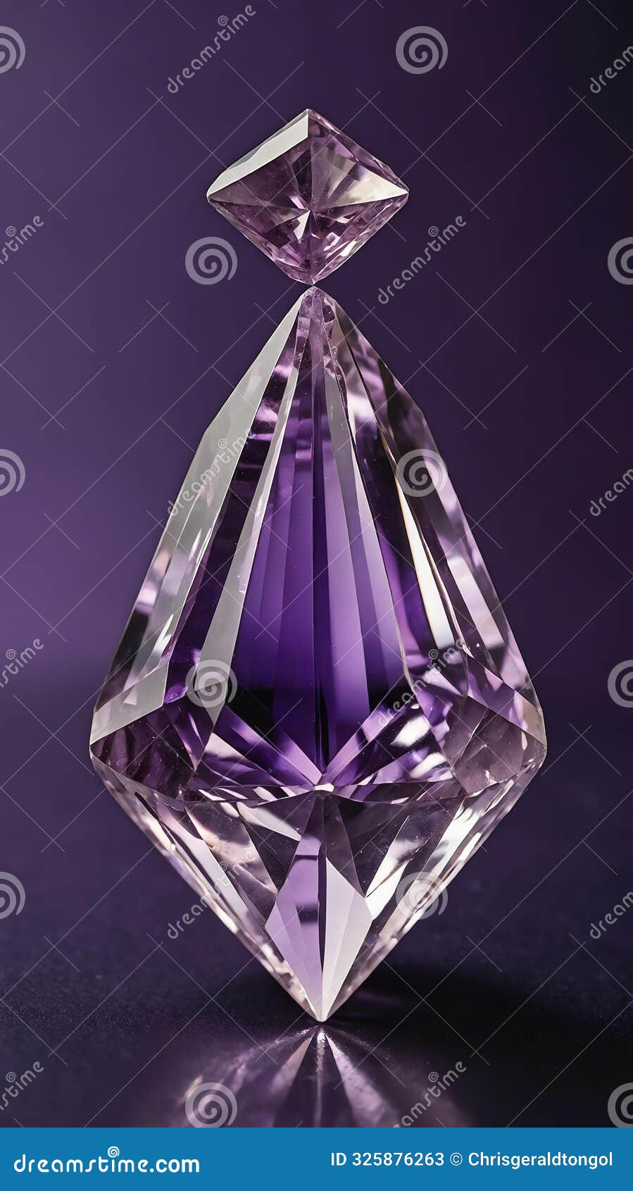 A Single Amethyst Crystal is Featured on a Pure Purple Ai Generated ...