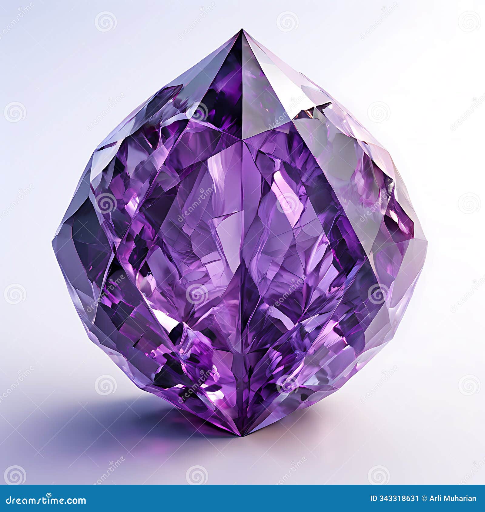 Shiny Purple Amethyst Gemstone Stock Illustration - Illustration of ...