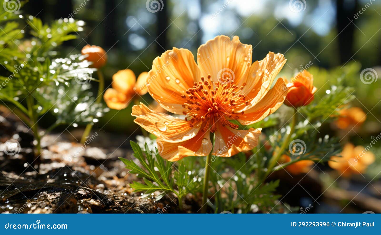 A Single Amur Adonis Flower Closeup Full View Stock Photo - Image of ...