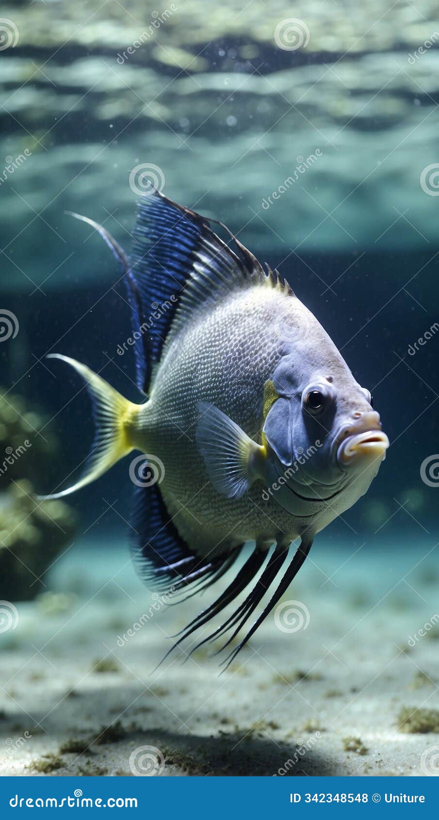 Colorful Angelfish Swimming in the Ocean Stock Illustration ...