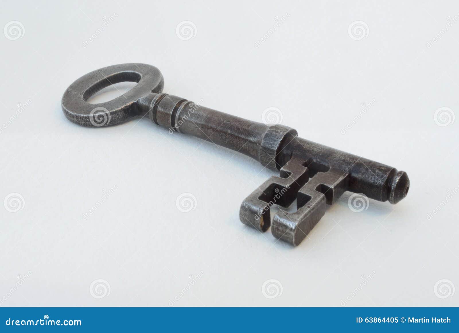 Single Antique Door Key stock image. Image of white, safe - 63864405