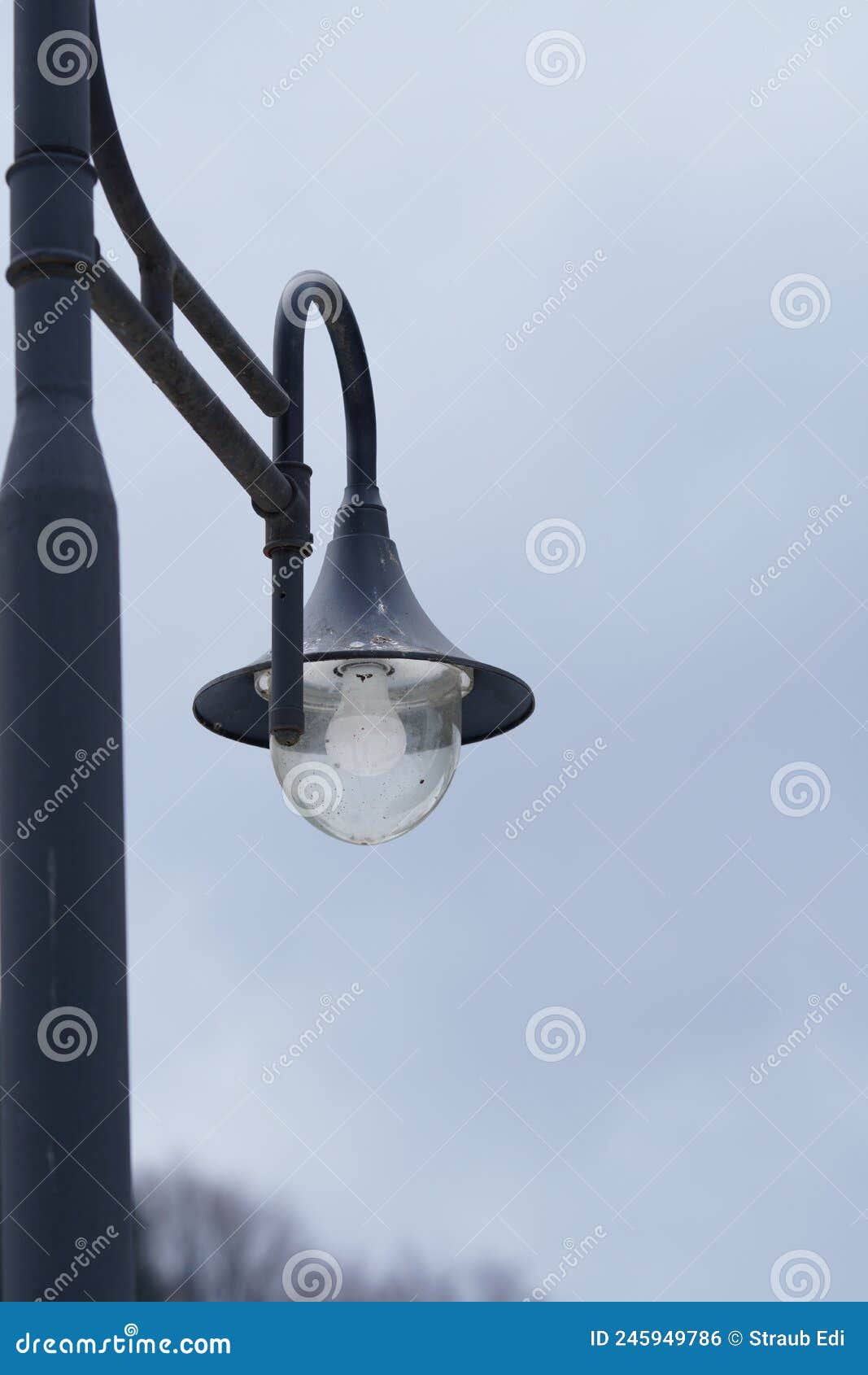 Single arm street lamp stock photo. Image of streetlight - 245949786