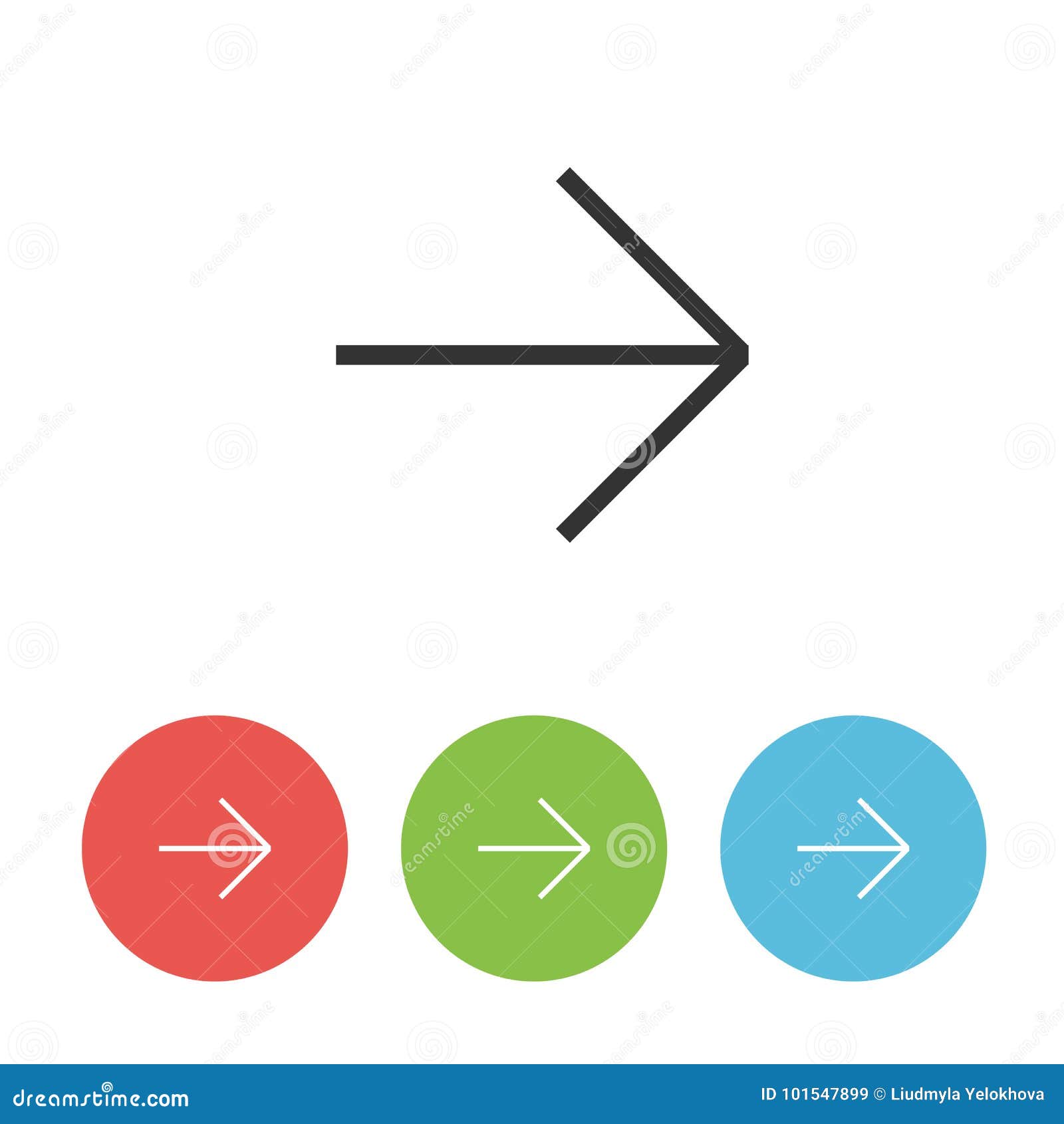 Single arrow for webdesign stock illustration. Illustration of next ...