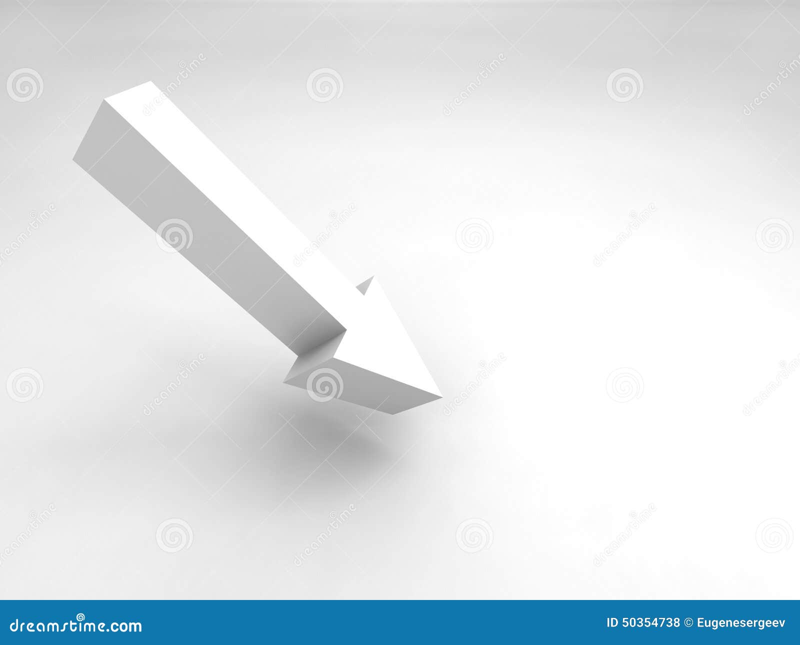 Single Arrow Sign and Soft Shadow, 3d Render Stock Illustration ...