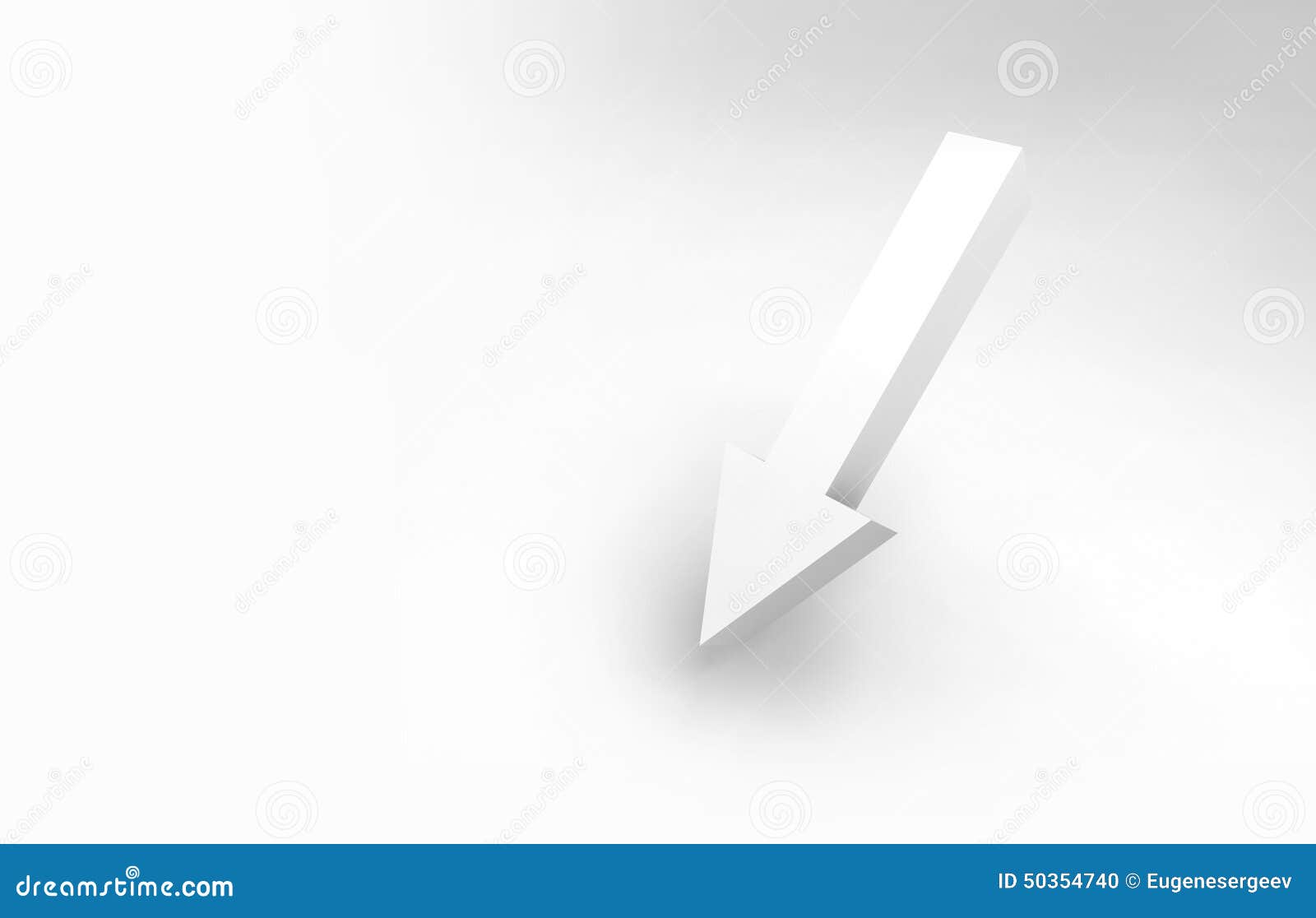 Single Arrow Sign and Soft Shadow, 3d Render Stock Illustration ...