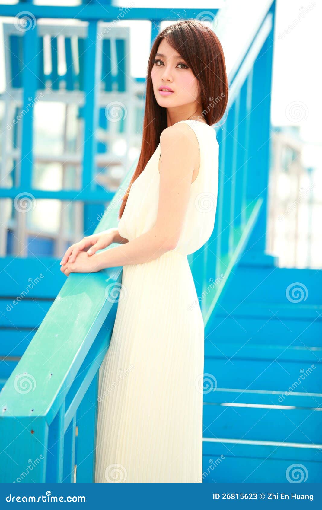 Single asian young woman stock image. Image of happy - 26815623
