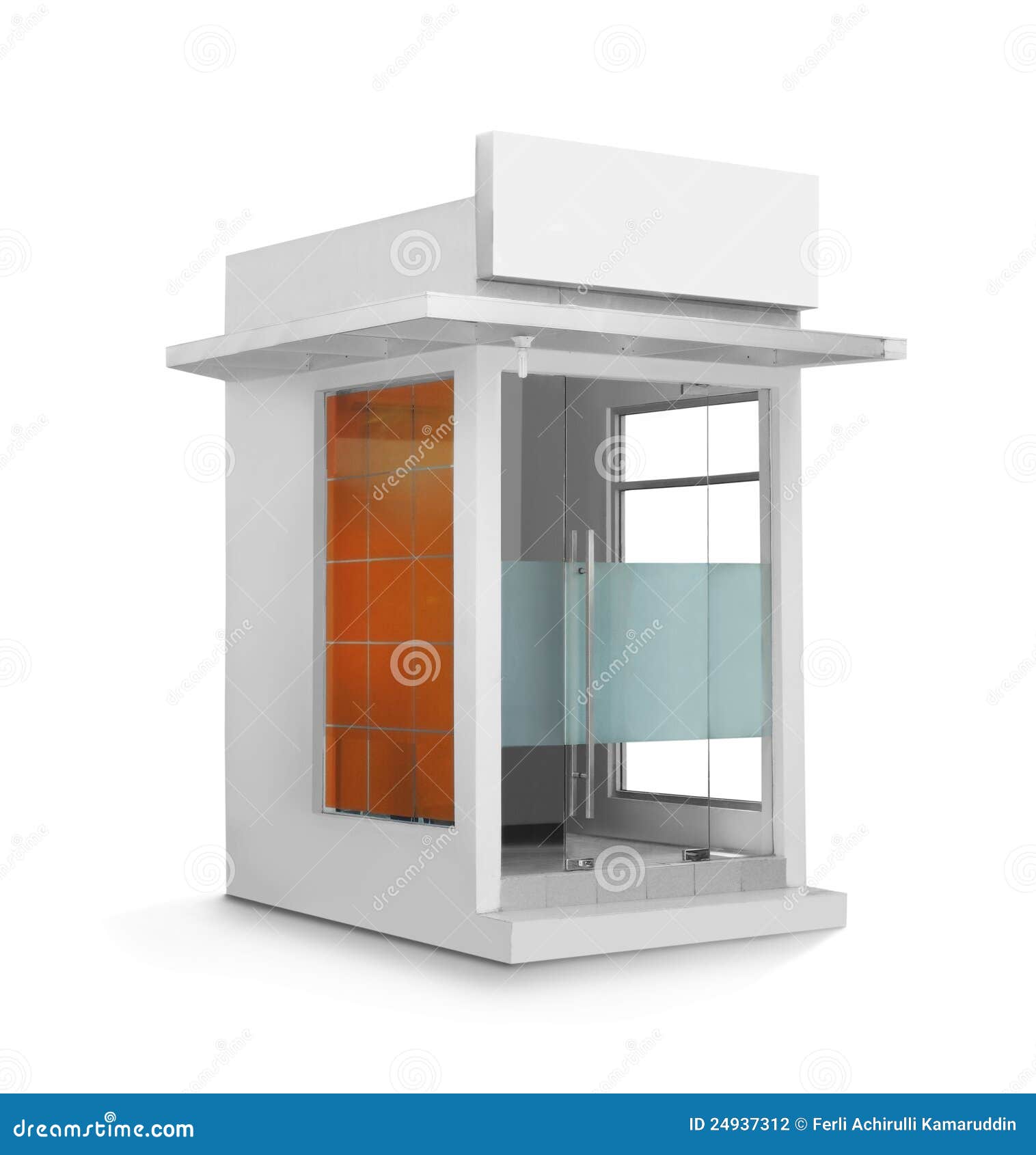Single ATM booth stock photo. Image of public, glass - 24937312