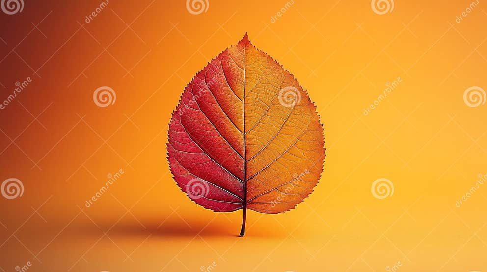 A Single Autumn Leaf on a Clean Background. Generative AI. Stock ...