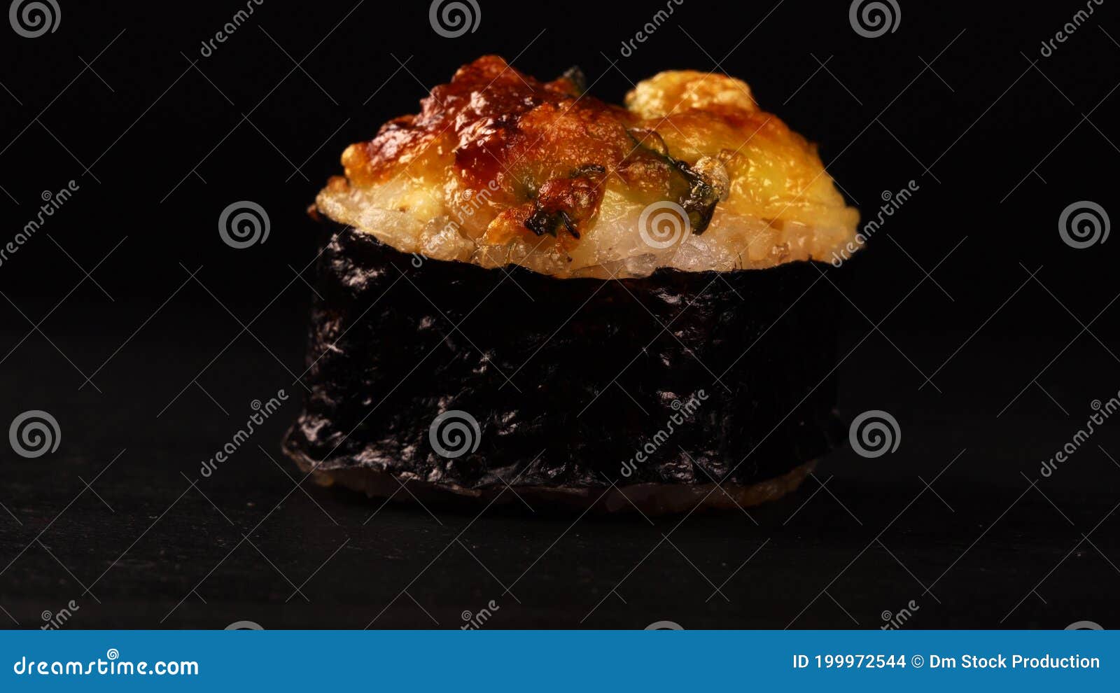 Single baked sushi roll stock photo. Image of prepared - 199972544