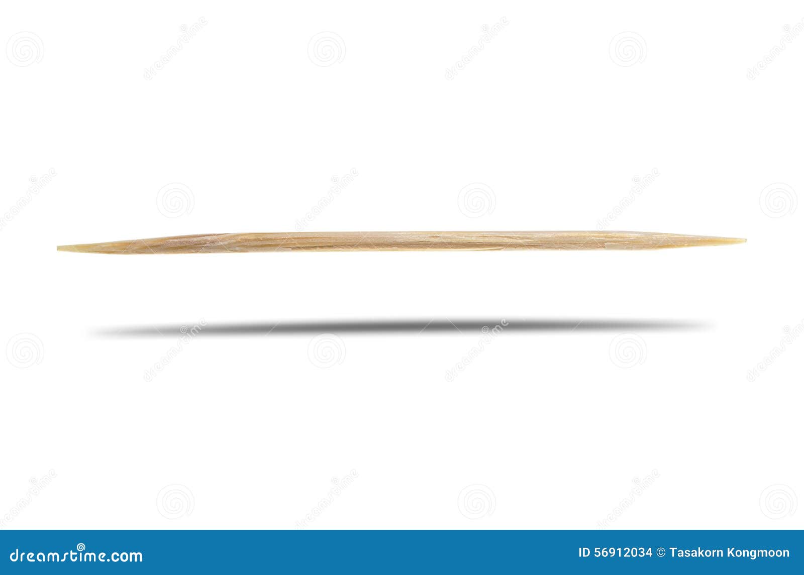 Single Bamboo Toothpick with with Shadow Isolated on White Stock Photo ...