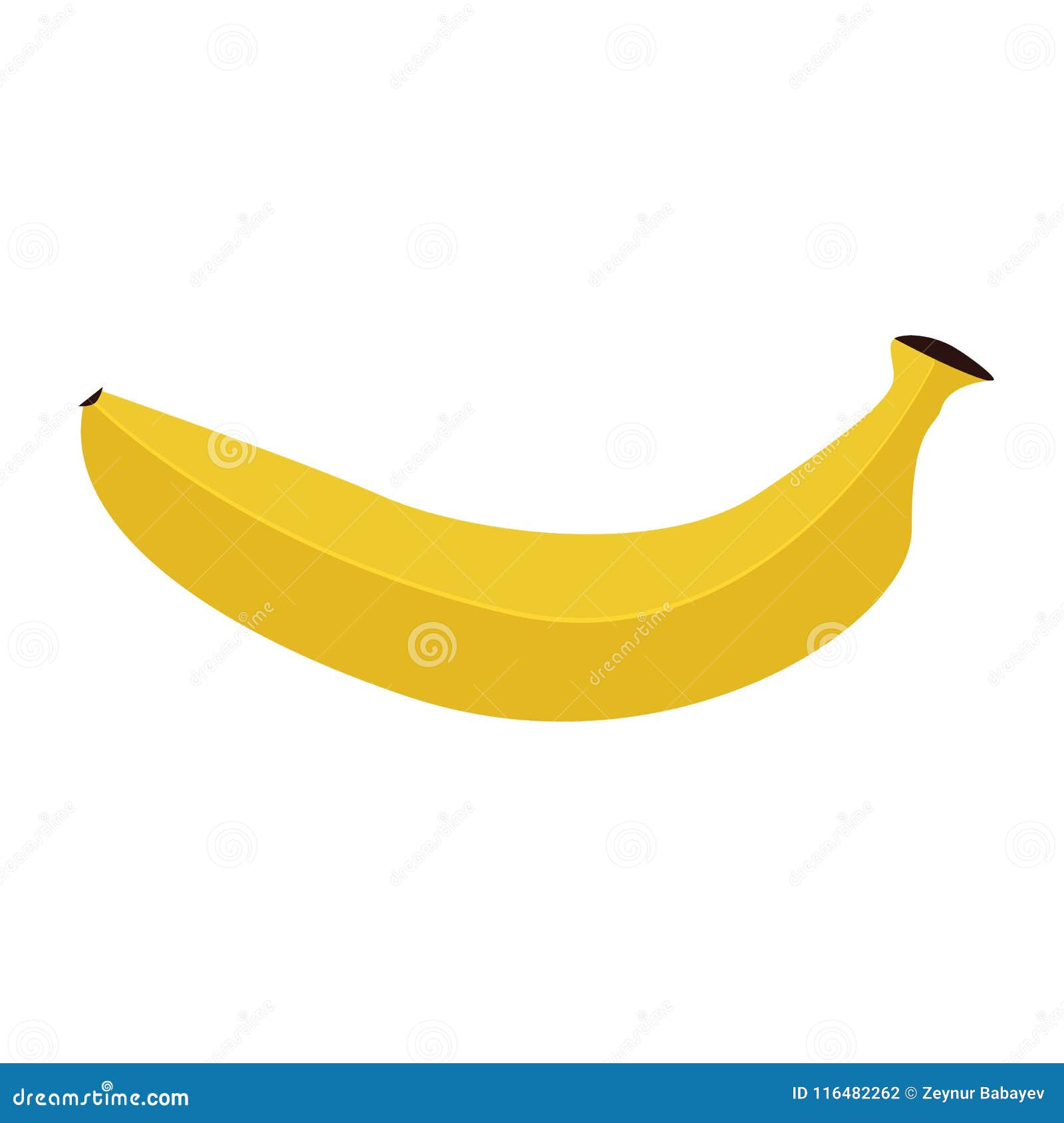 Single Vector Banana with Flat and Solid Color Design. Stock Vector ...