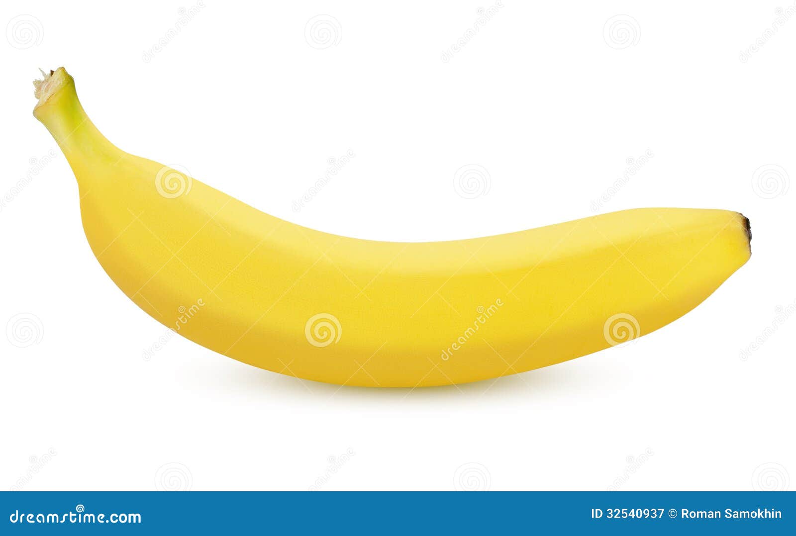 Single Banana Isolated on White Stock Image - Image of macro, long ...