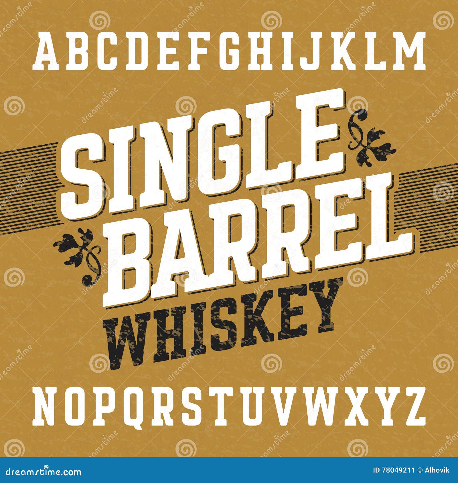 Single Barrel Whiskey Label Font With Sample Design Cartoon Vector ... Single Barrel Whiskey Label Font With Sample Design Cartoon Vector ...