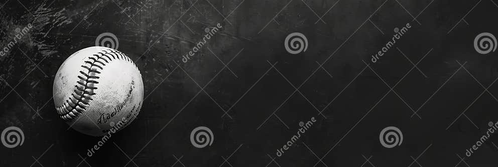 A Single Baseball Rests on a Solid Black Background Representing the ...