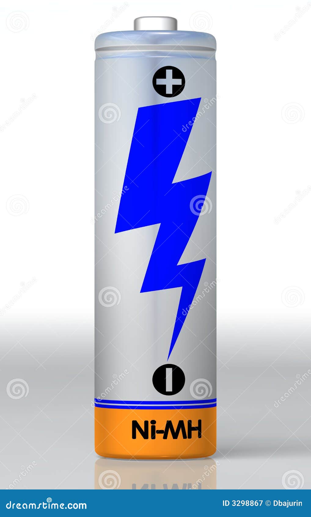 Single battery stock illustration. Illustration of negative - 3298867