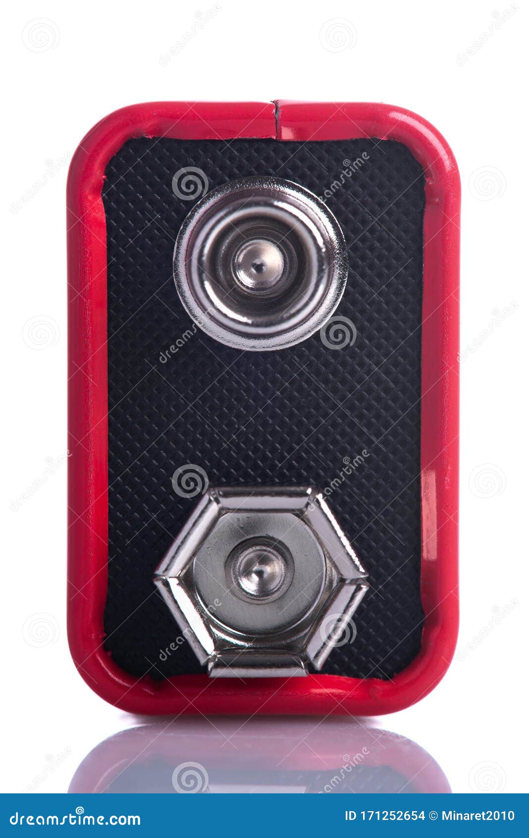 Single Battery Nine Volt Isolated on White Stock Photo - Image of ...