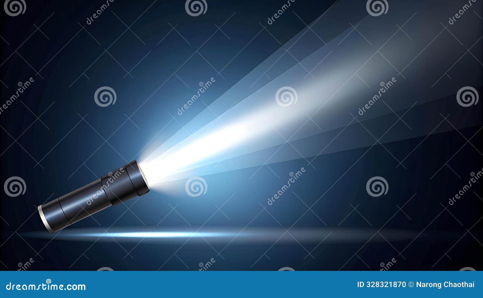 The Beam Of The Flashlight Illuminates The Footprint. The Light Of The ...