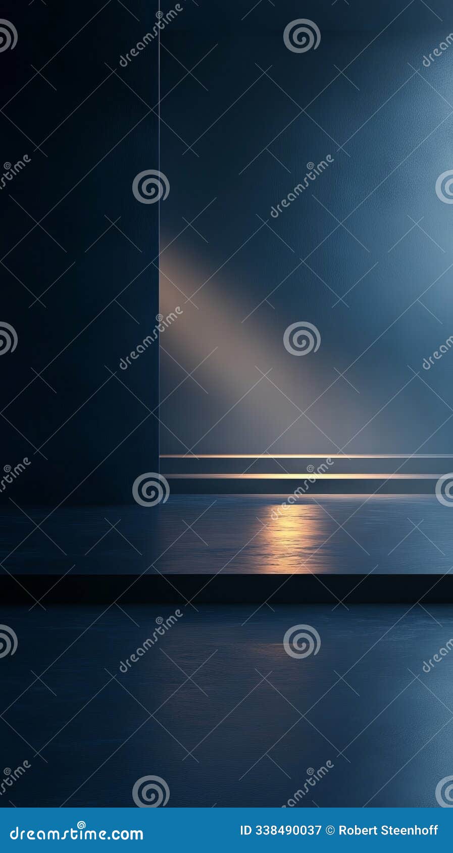 A Single Beam of Light Shines on a Dark, Empty Room. Stock Illustration ...