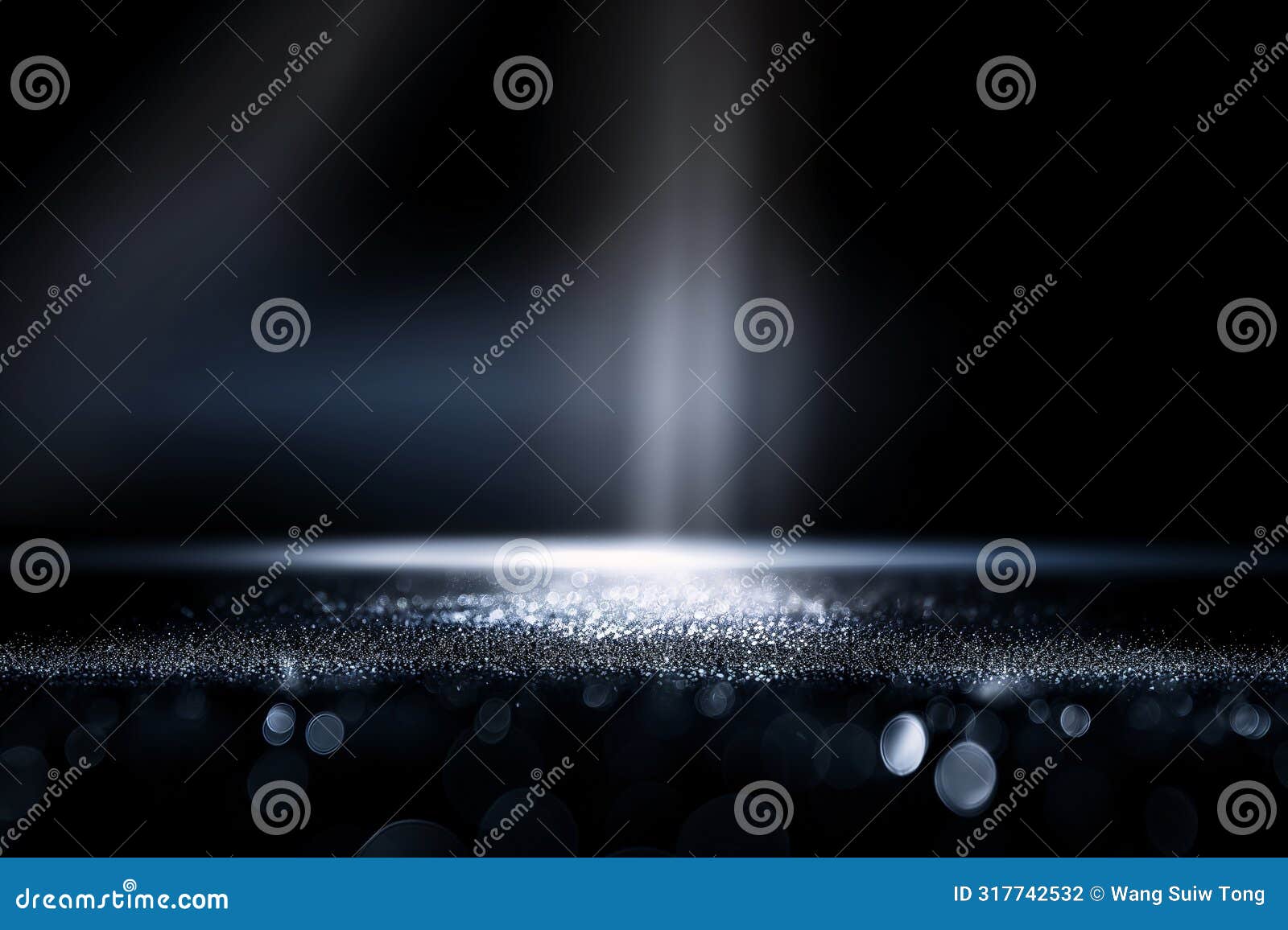 Spotlight on a Dark Stage with Glistening Floor Stock Illustration ...