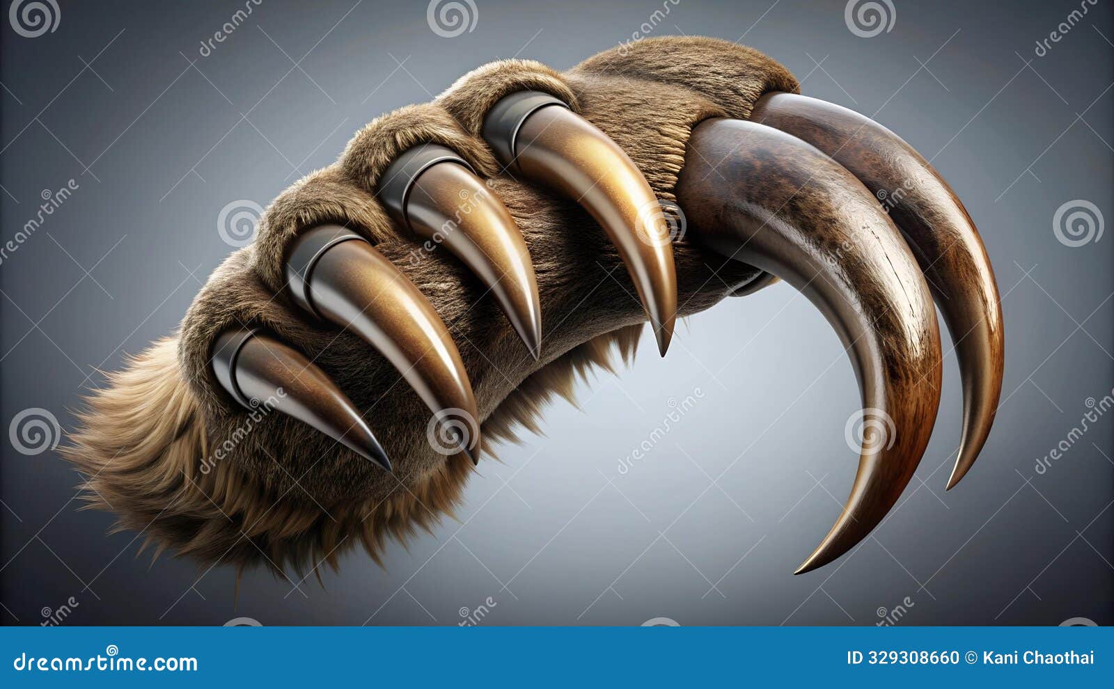 A Single Bear Claw, Rendered in Realistic Detail Generative AI Stock ...