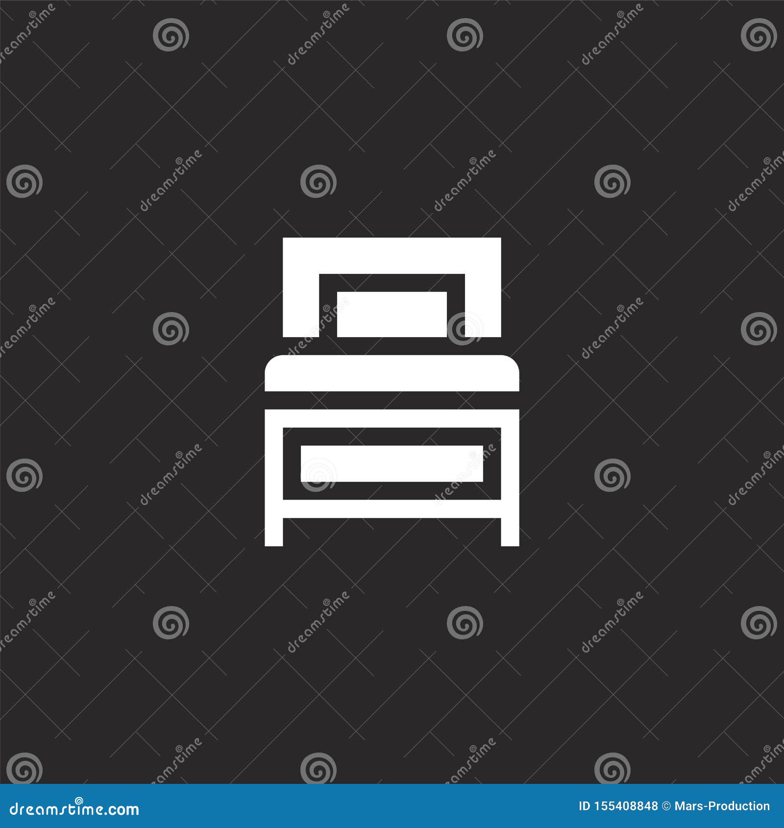 Single Bed Icon. Filled Single Bed Icon for Website Design and Mobile ...
