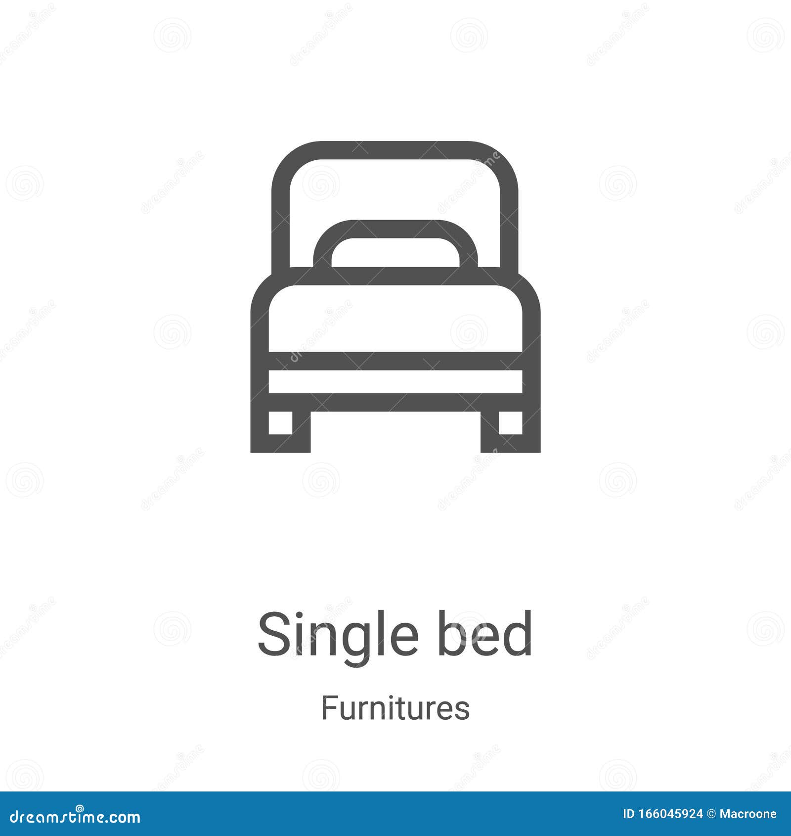Single Bed Icon Vector from Furnitures Collection. Thin Line Single Bed ...