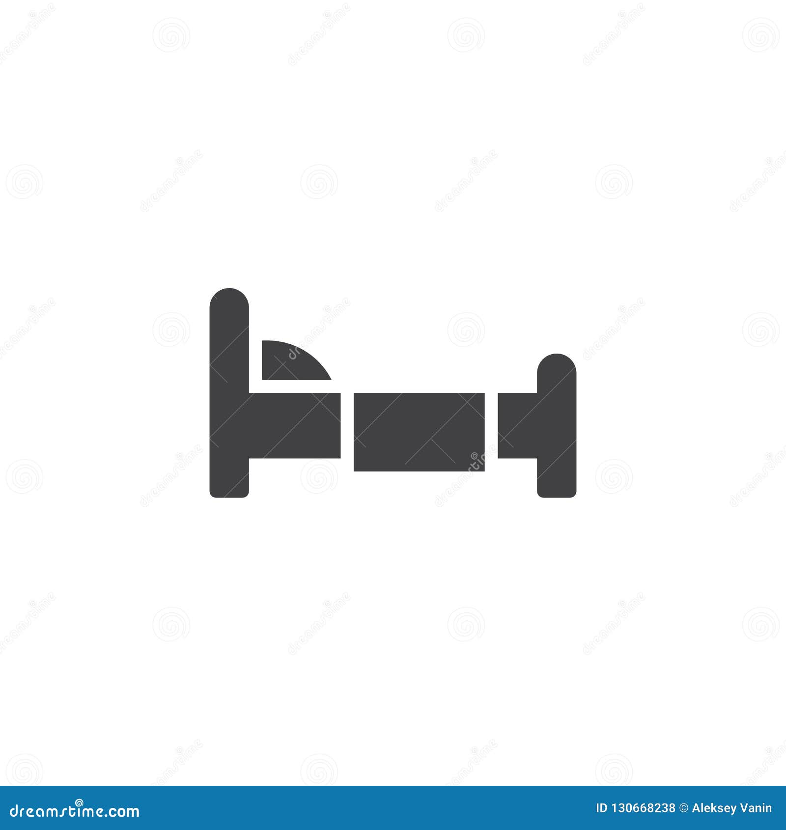 Single bed vector icon stock vector. Illustration of flat - 130668238