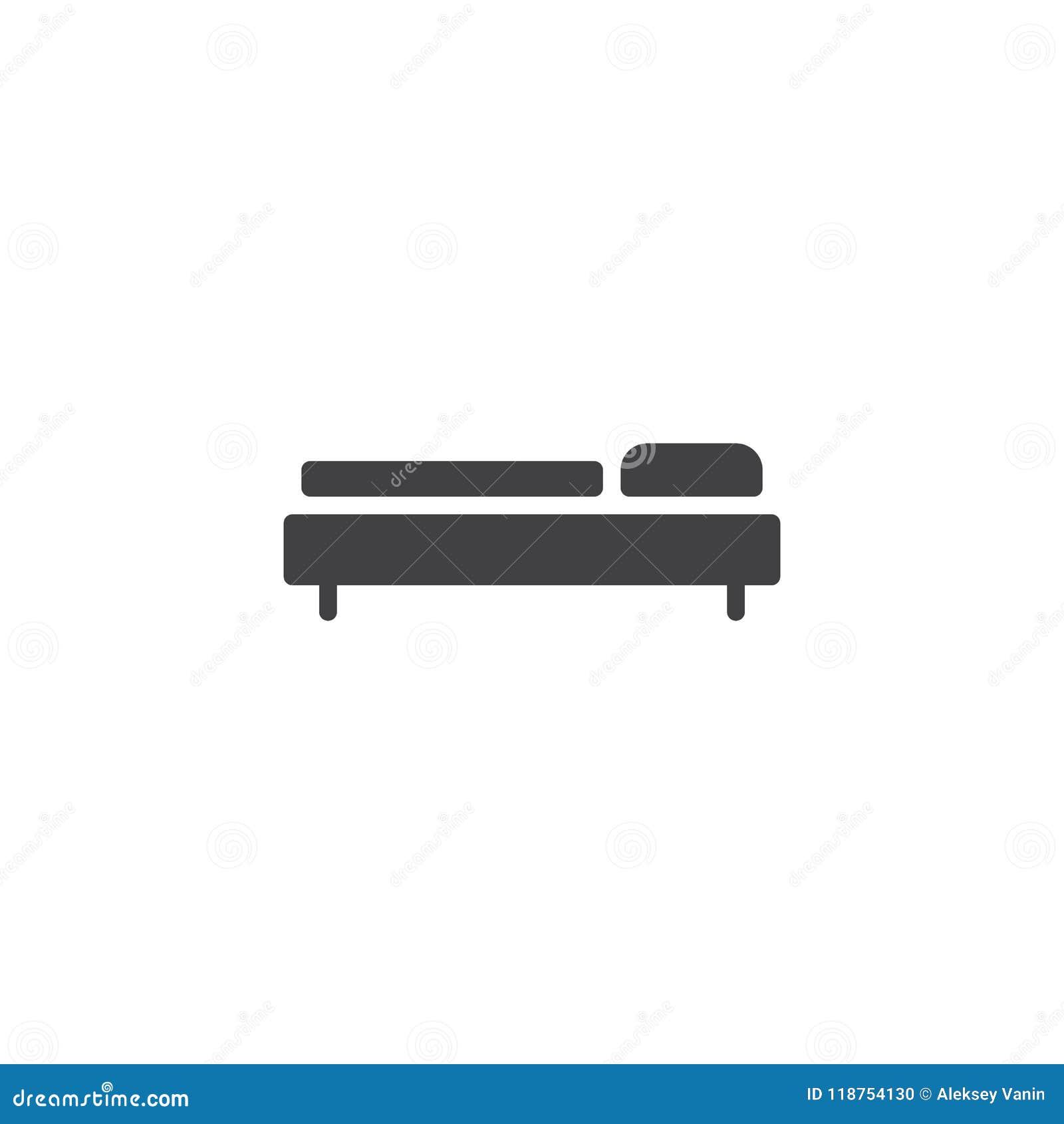 Single bed vector icon stock vector. Illustration of sleep - 118754130