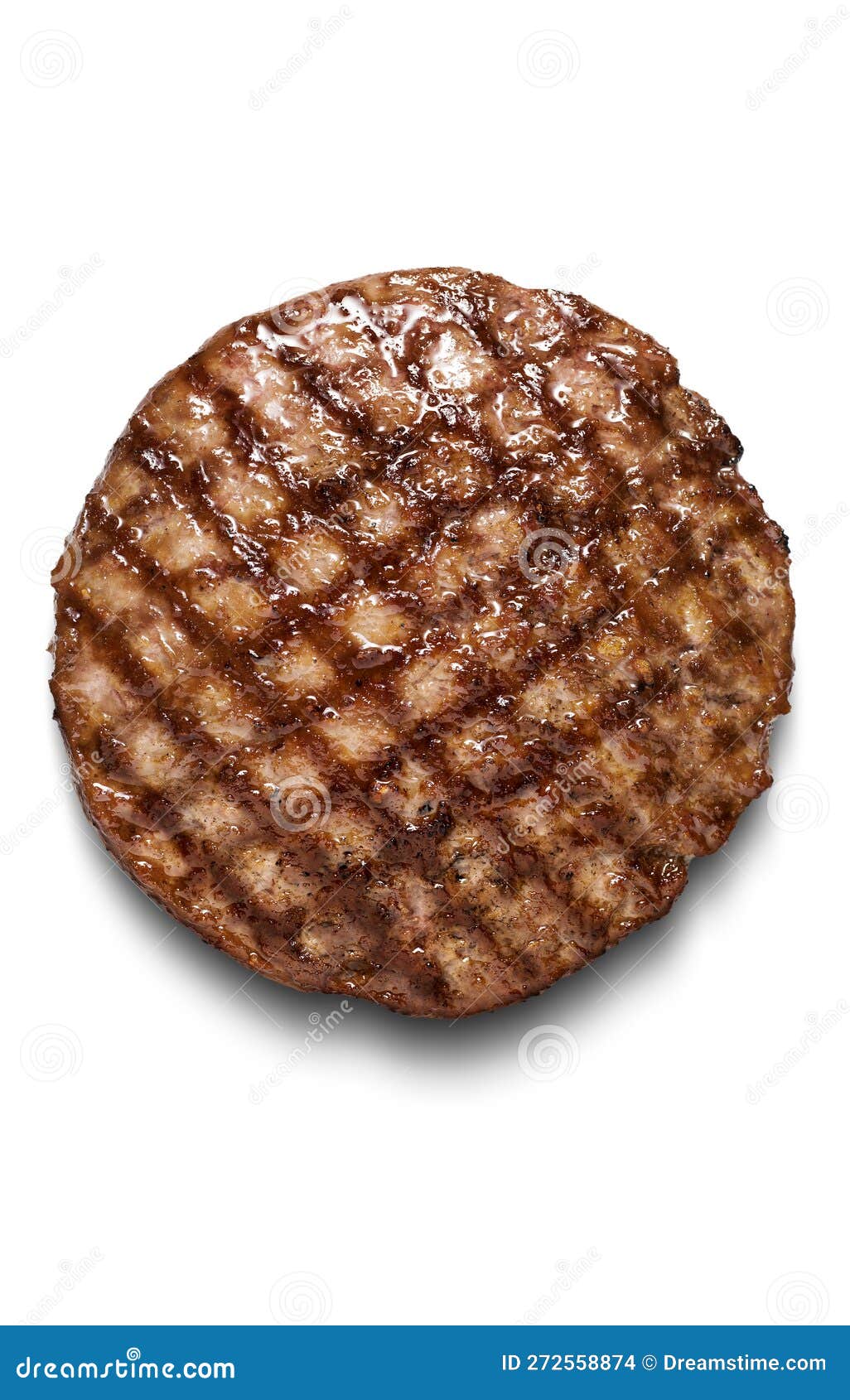 Single Beef Burger with Crossed Grill Marks Stock Photo - Image of meat ...