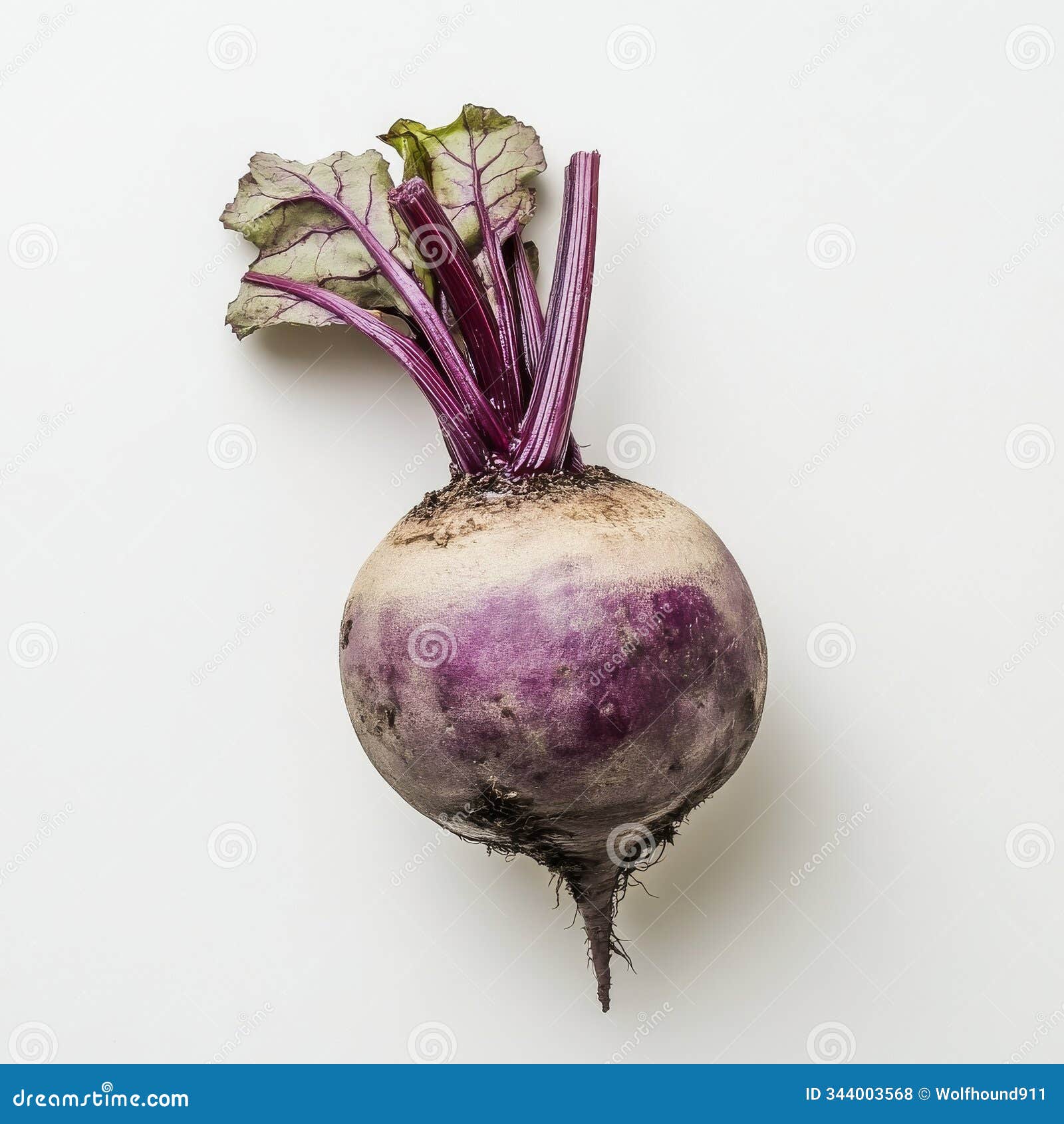 A Single Beet with Its Leafy Top, Isolated on a White Background, Stock ...