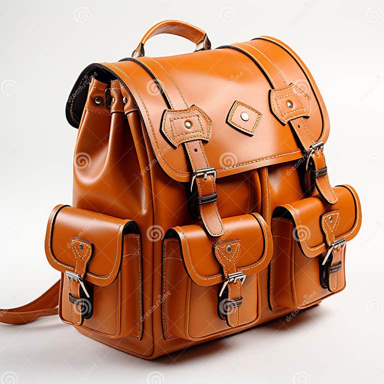 A Single Beg Isolated with White Plus Shadow. a Single Backpack School ...