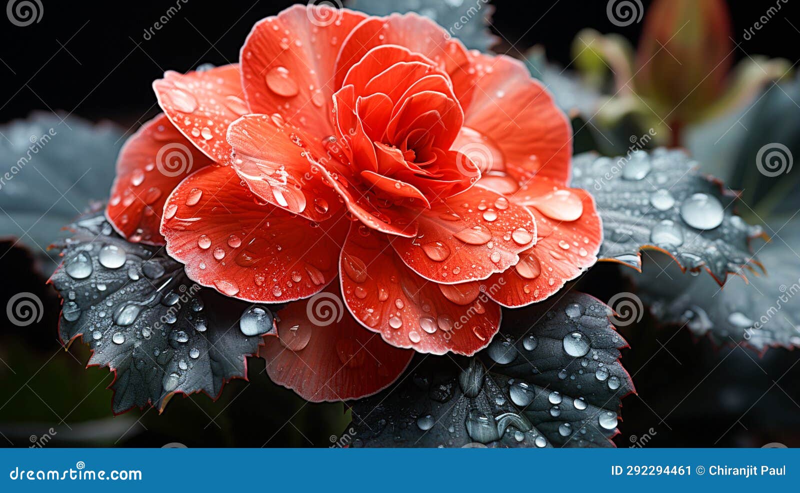 A Single Begonia Flower Infront Closeup View Stock Image - Image of ...