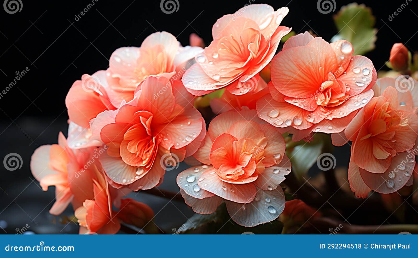 A Single Begonia Flower Infront Closeup View Stock Photo - Image of ...
