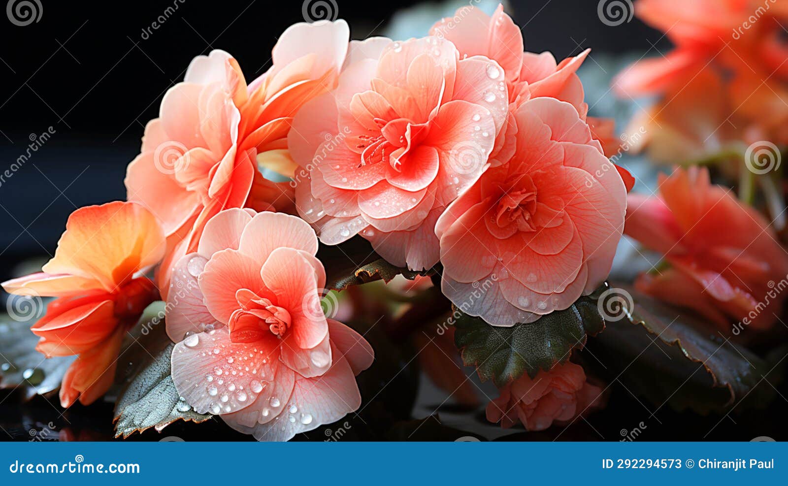 A Single Begonia Flower Infront Closeup View Stock Image - Image of ...